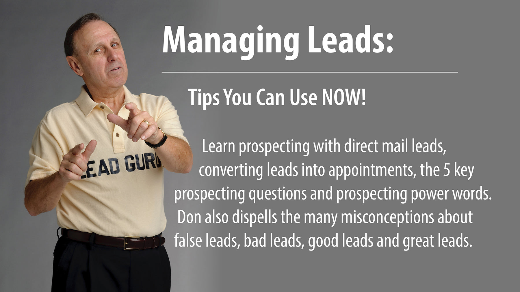 Managing Leads - Tips You Can Use Now a video available via immediate ...